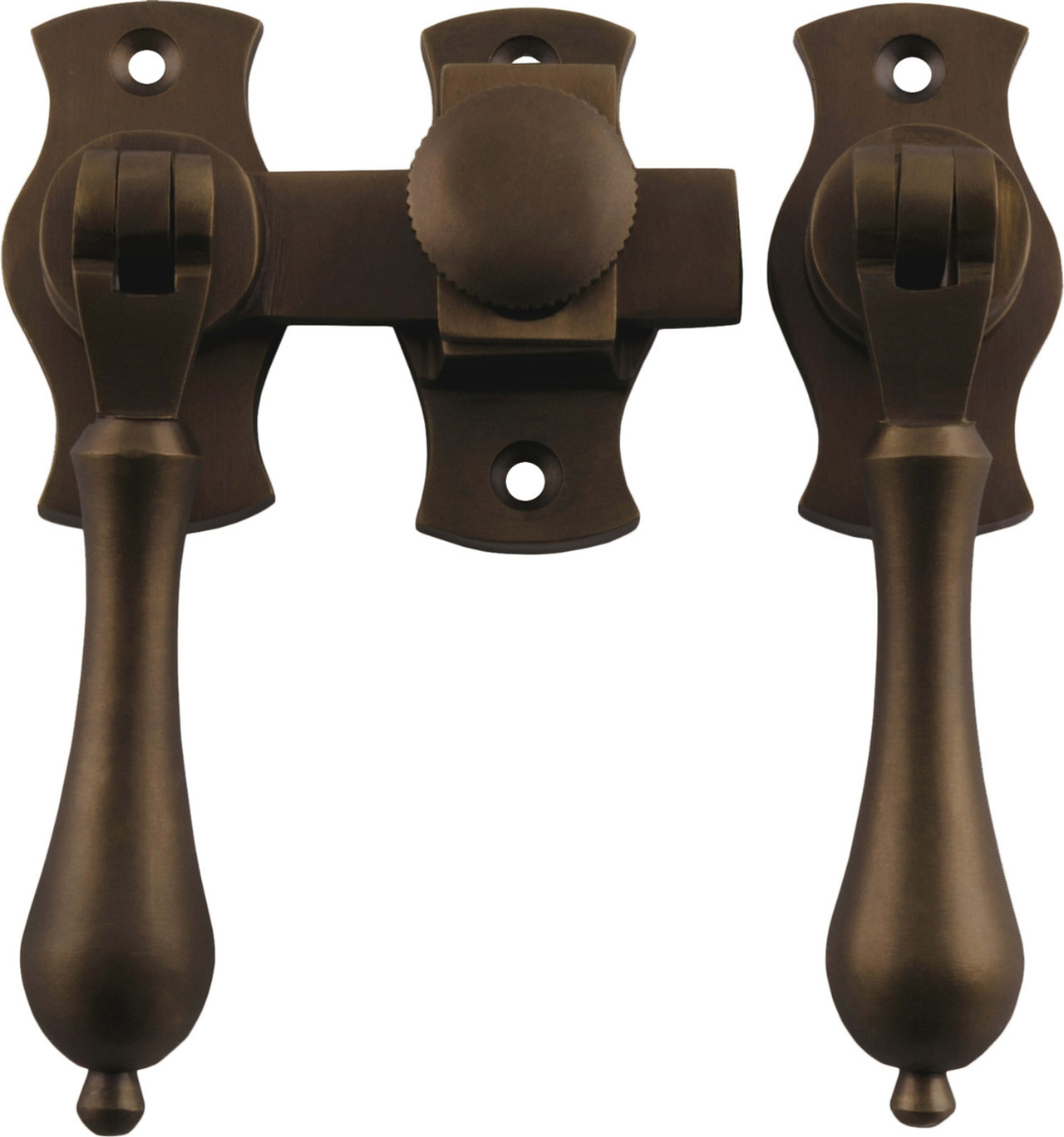 Tradco Teardrop French Door Fastener | Antique Brass