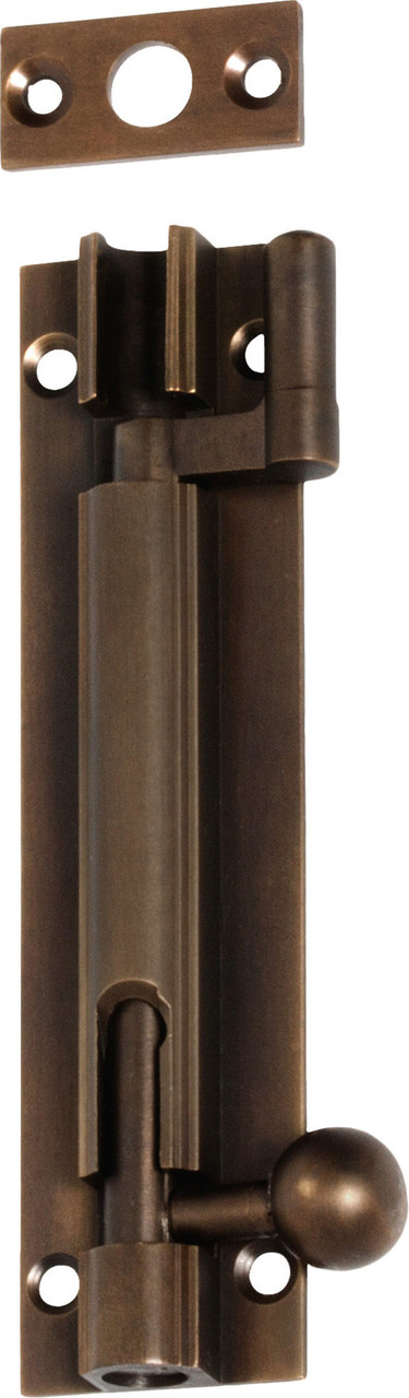 Tradco Offset Barrel Bolt | 100 x 25mm | Antique Brass