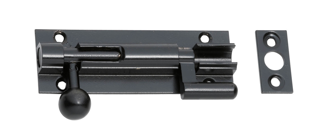 Tradco Offset Barrel Bolt | 75 x 25mm | Matte Black