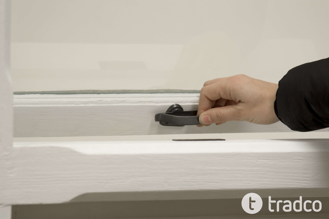 Tradco Hopper Window Catch | 74 x 39mm | Antique Copper