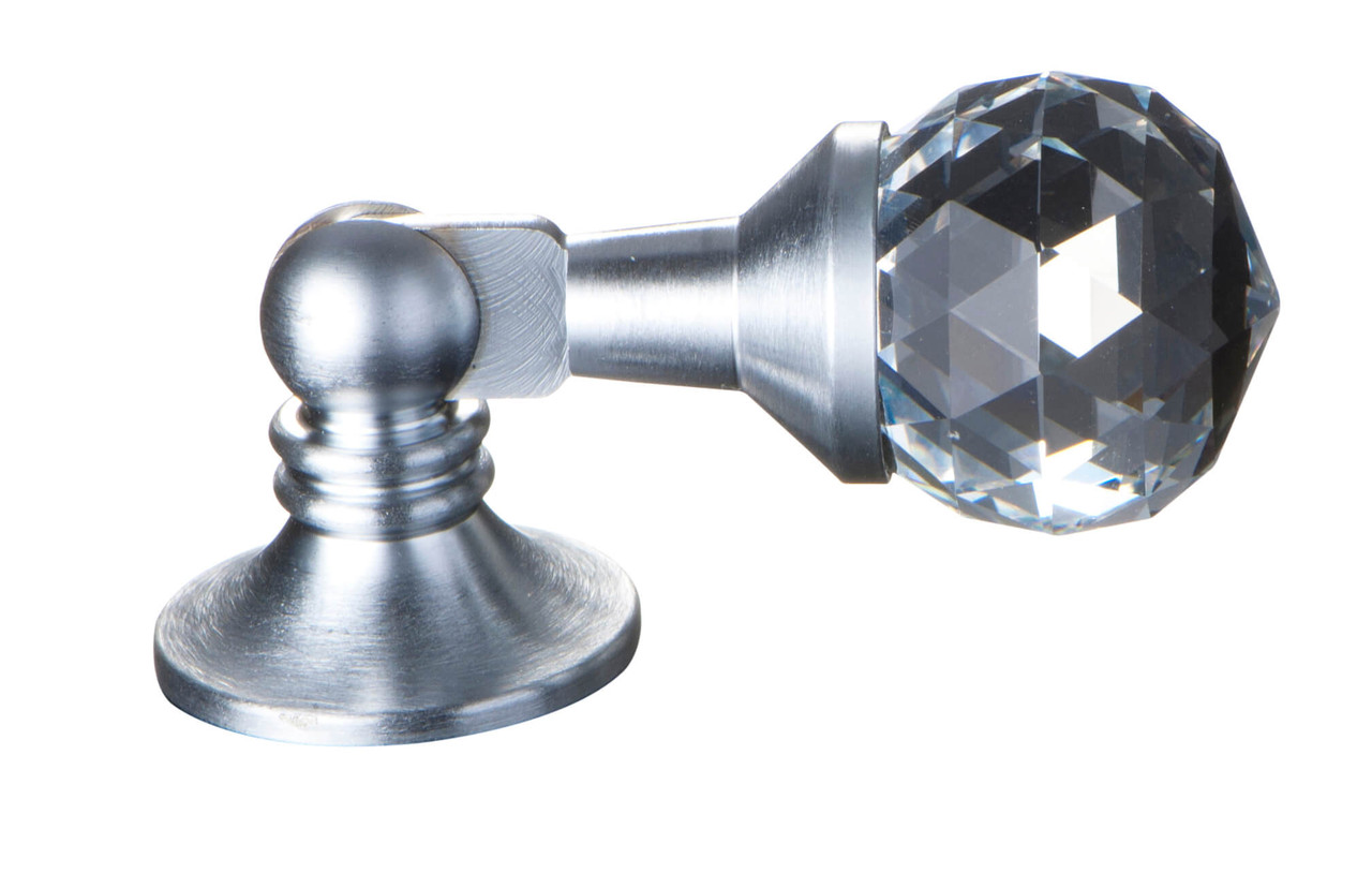 KR Lucas Crystal Tear Drop Handle | Satin Chrome