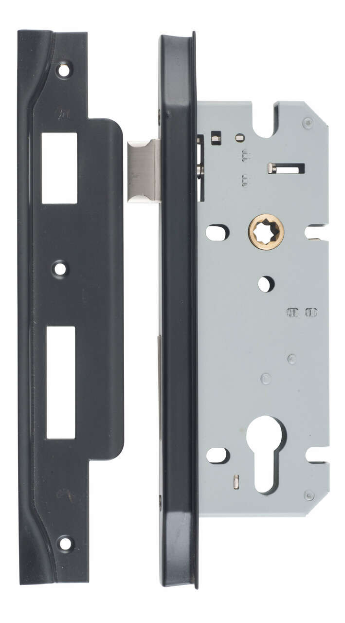 Iver Rebated Euro 85 Mortice Lock | 45mm Backset | Matte Black