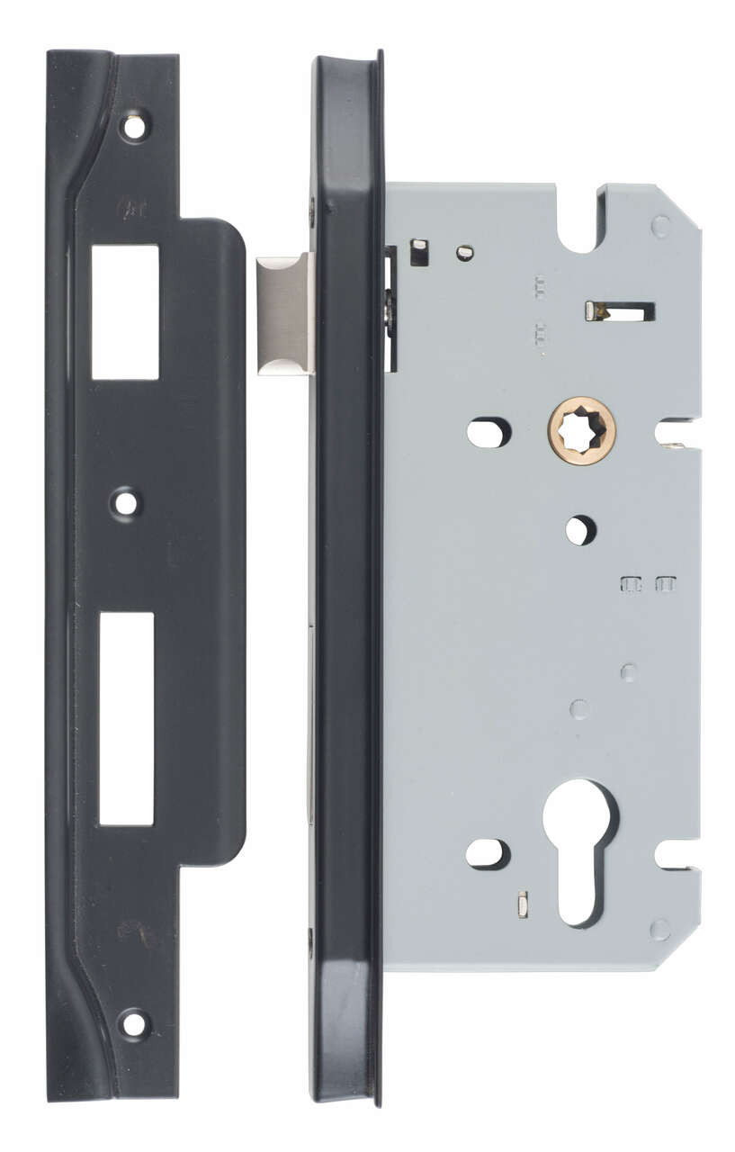 Iver Rebated Euro 85 Mortice Lock | 60mm Backset | Matte Black