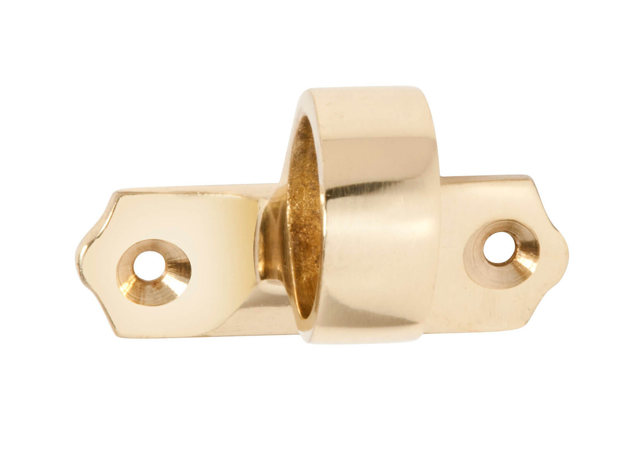 Tradco Offset Ring Sash Window Lift | 32 x 49 x 36mm | Polished Brass