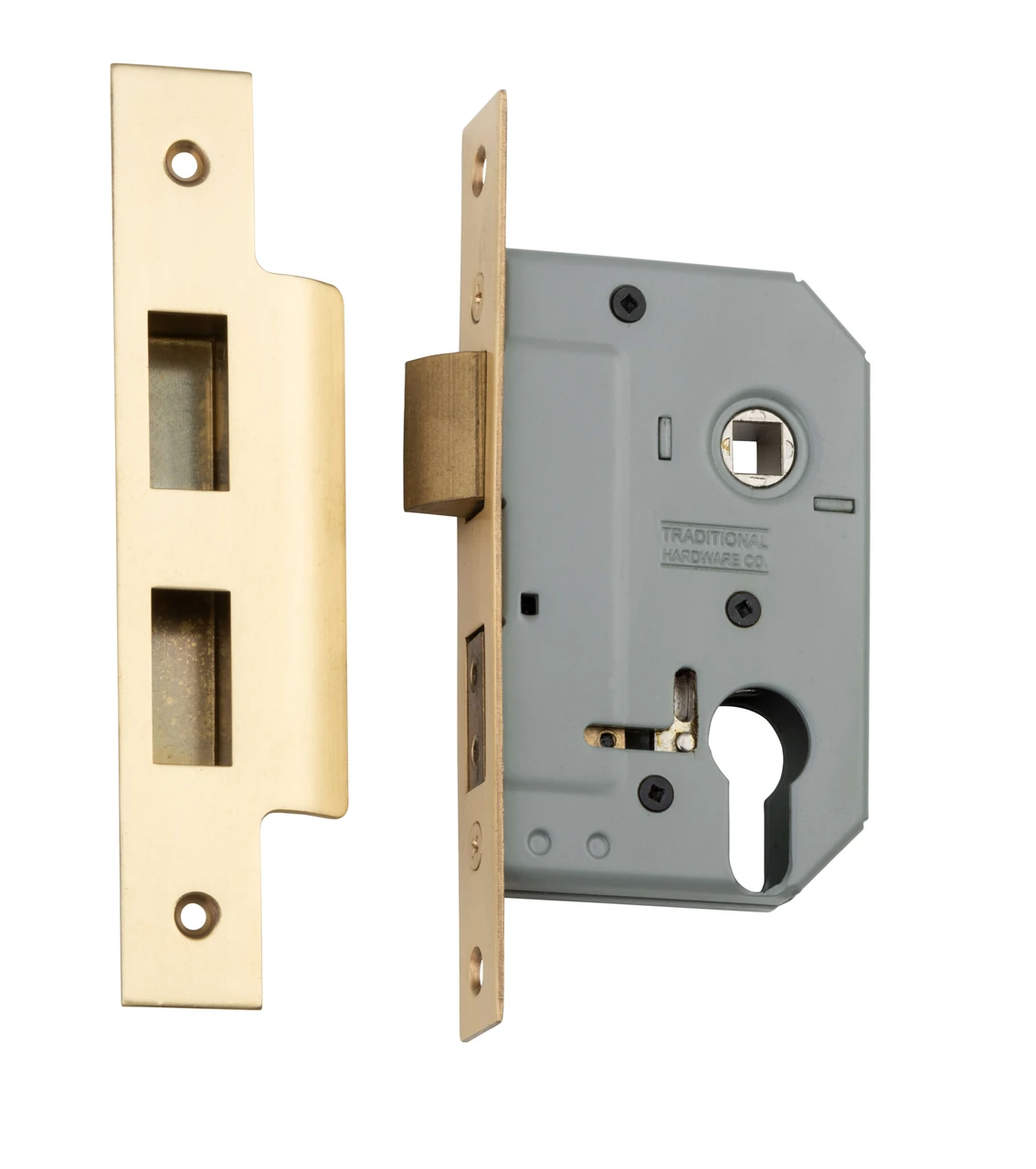 Tradco Euro Mortice Lock | 46mm Backset | Satin Brass