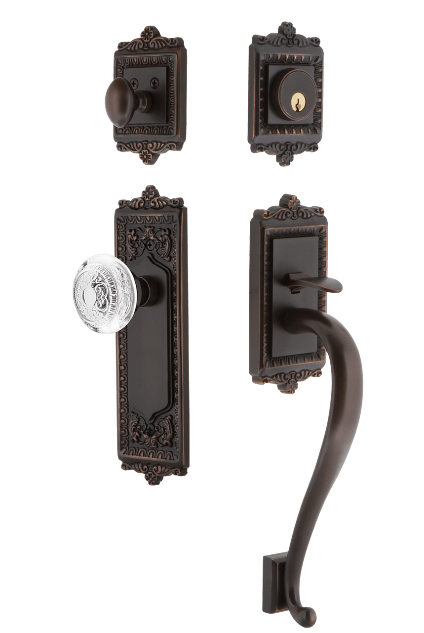 Nostalgic Heritage Crystal Egg & Dart Entry Door Handleset | S Grip ...