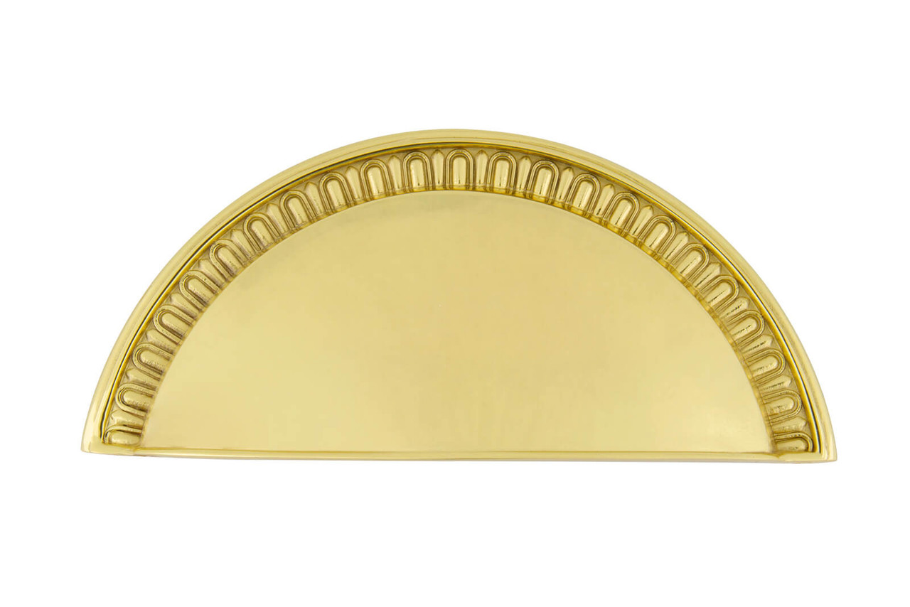 Nostalgic Egg & Dart Drawer Pull Handle | 76mm CTC | Polished Brass