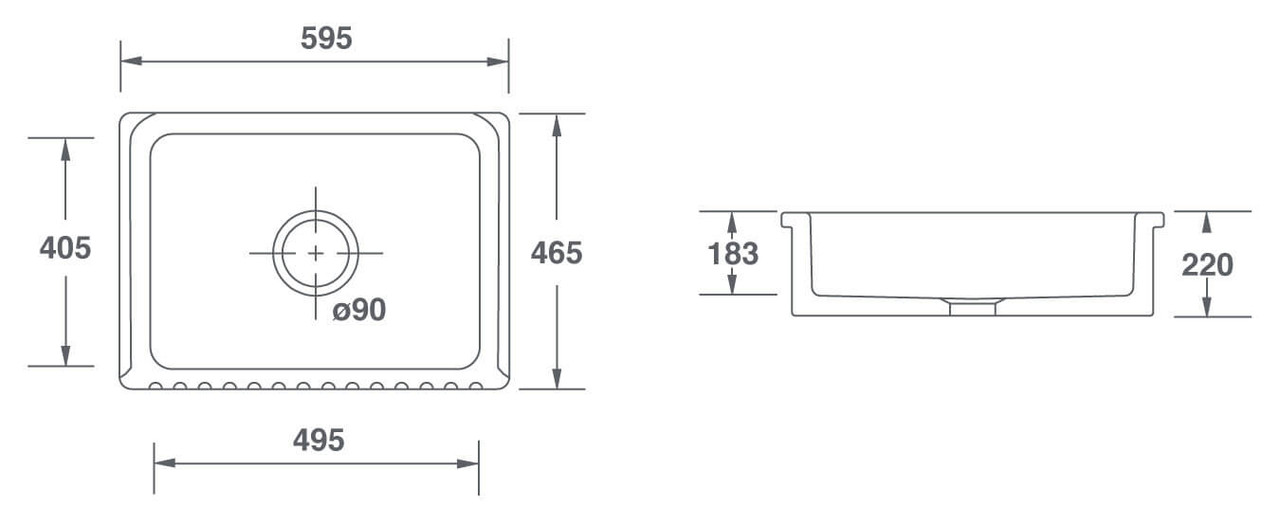 Bowland Butler Sink 600 | Fluted Design | Shaws of Darwen