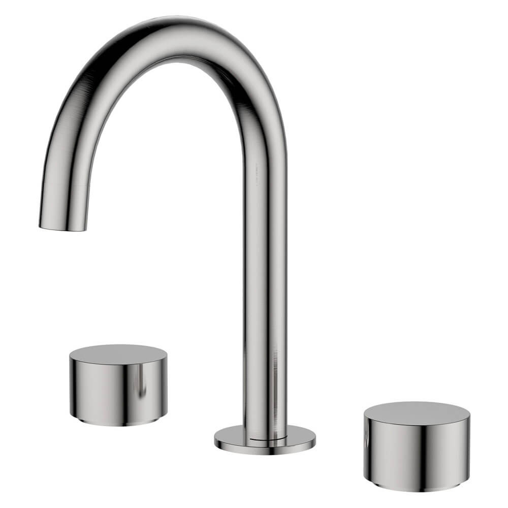 Fienza Kaya Circular Basin Tap | Fixed Spout | Brushed Nickel