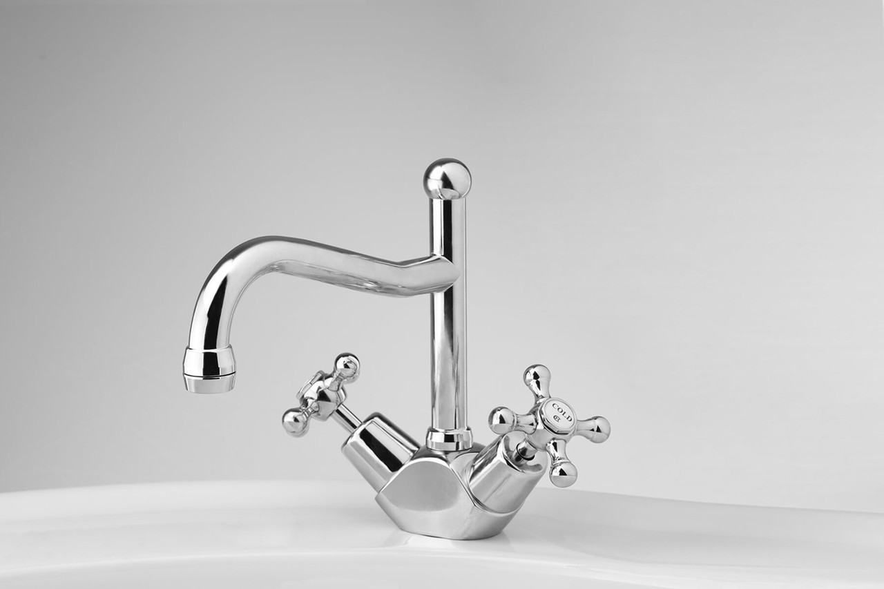 CB Ideal Olde Adelaide Roulette Twinner Basin Mixer Tap | Swivel Spout
