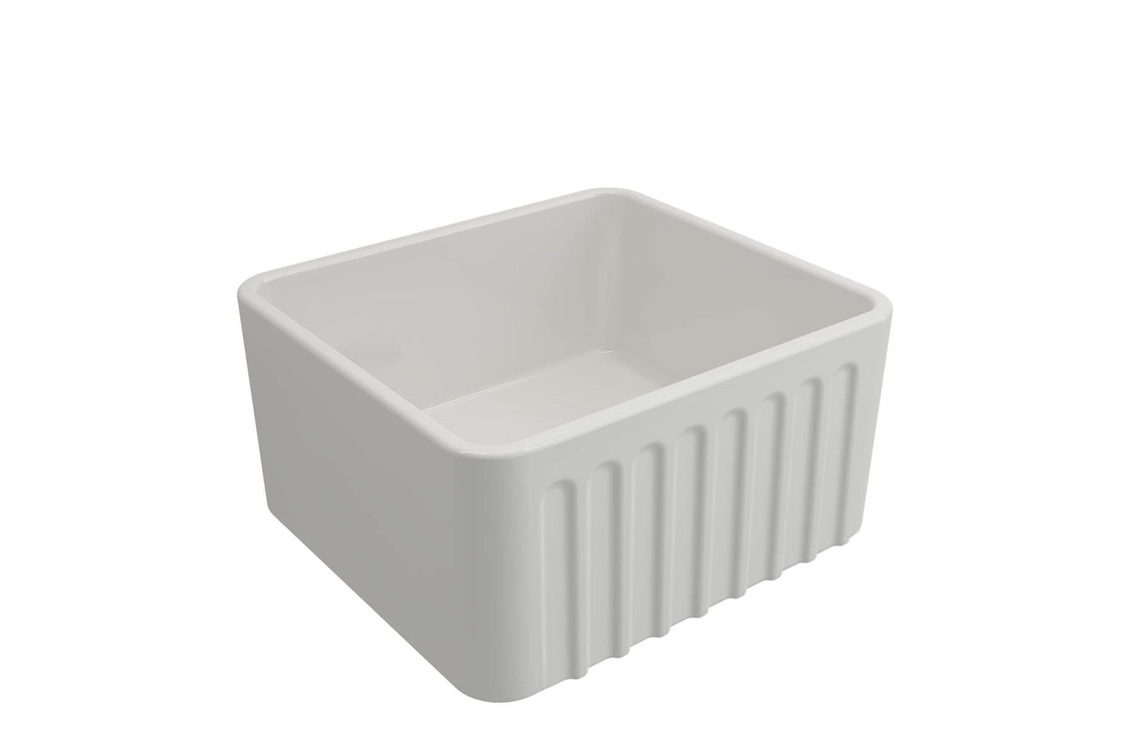 Turner Hastings Novi Ribbed Butler Sink | 508 x 254 x 457mm | Gloss White