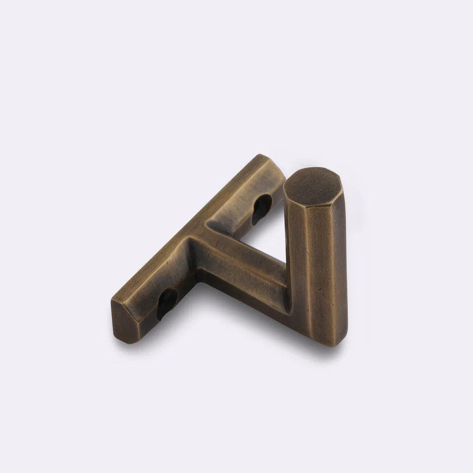 Hepburn Henley Hook | 40 x 40mm - Acid Washed Brass