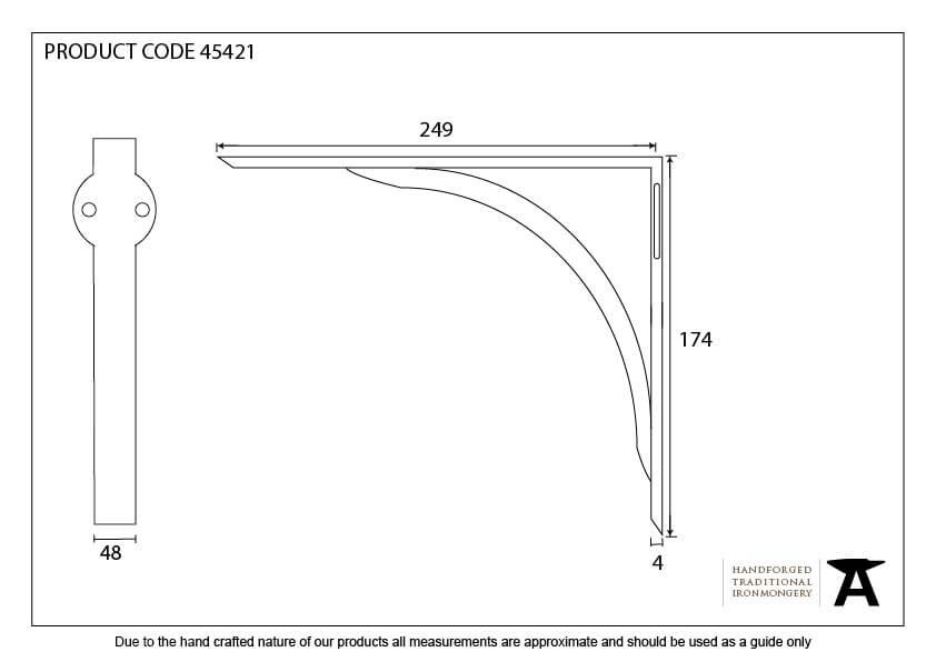 From The Anvil Curved Shelf Bracket | 174mm | Natural Smooth