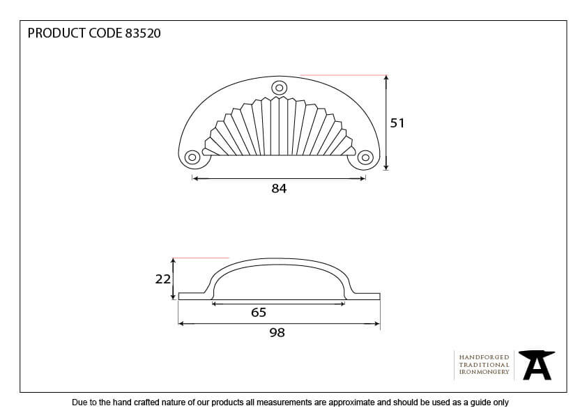 From The Anvil Flower Drawer Handle | 98mm | Natural Smooth