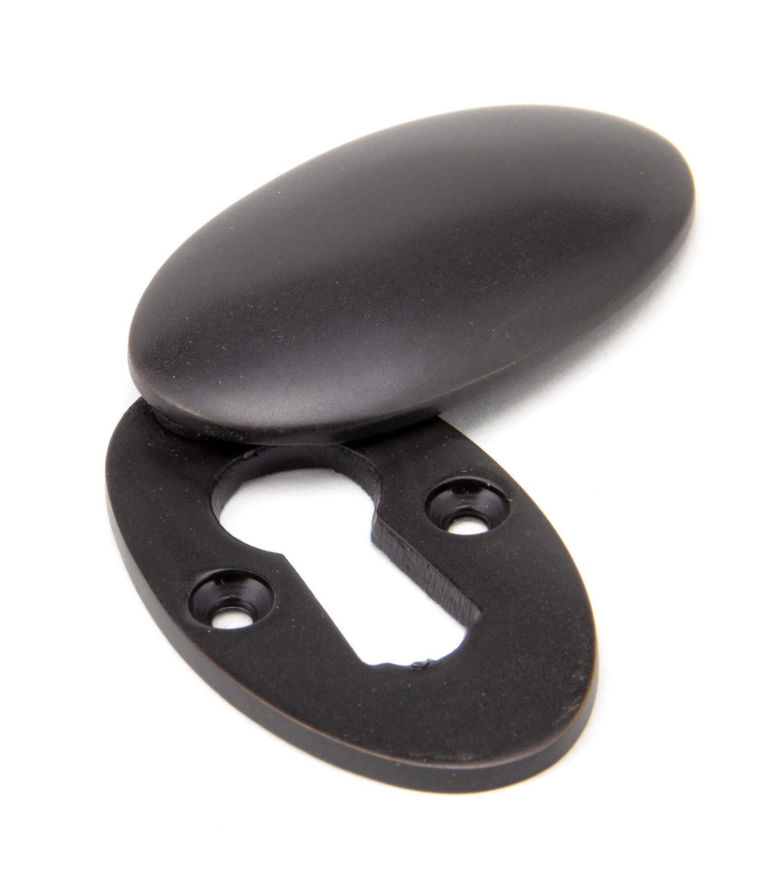 From The Anvil Oval Escutcheon Keyhole & Cover | Aged Bronze