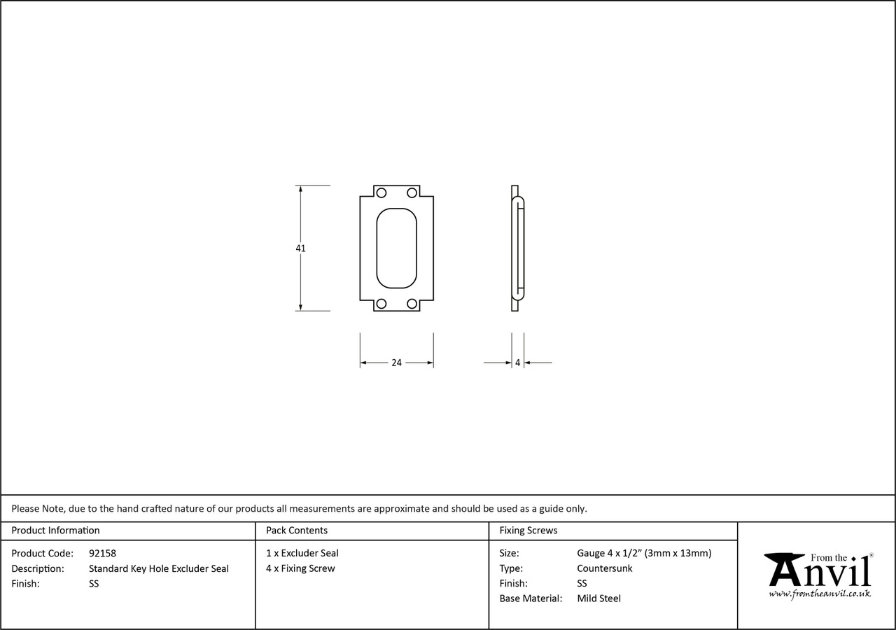 From The Anvil Standard Keyhole Excluder Seal
