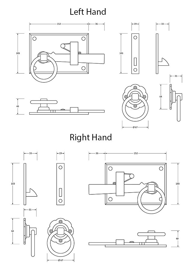 From The Anvil Gate Latch with Ring Pull | Beeswax