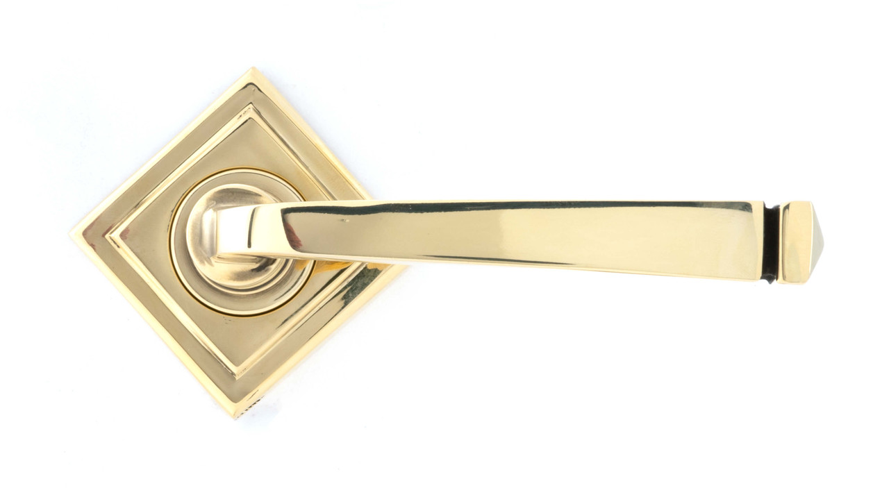 From The Anvil Avon Square Lever Door Handle | Aged Brass