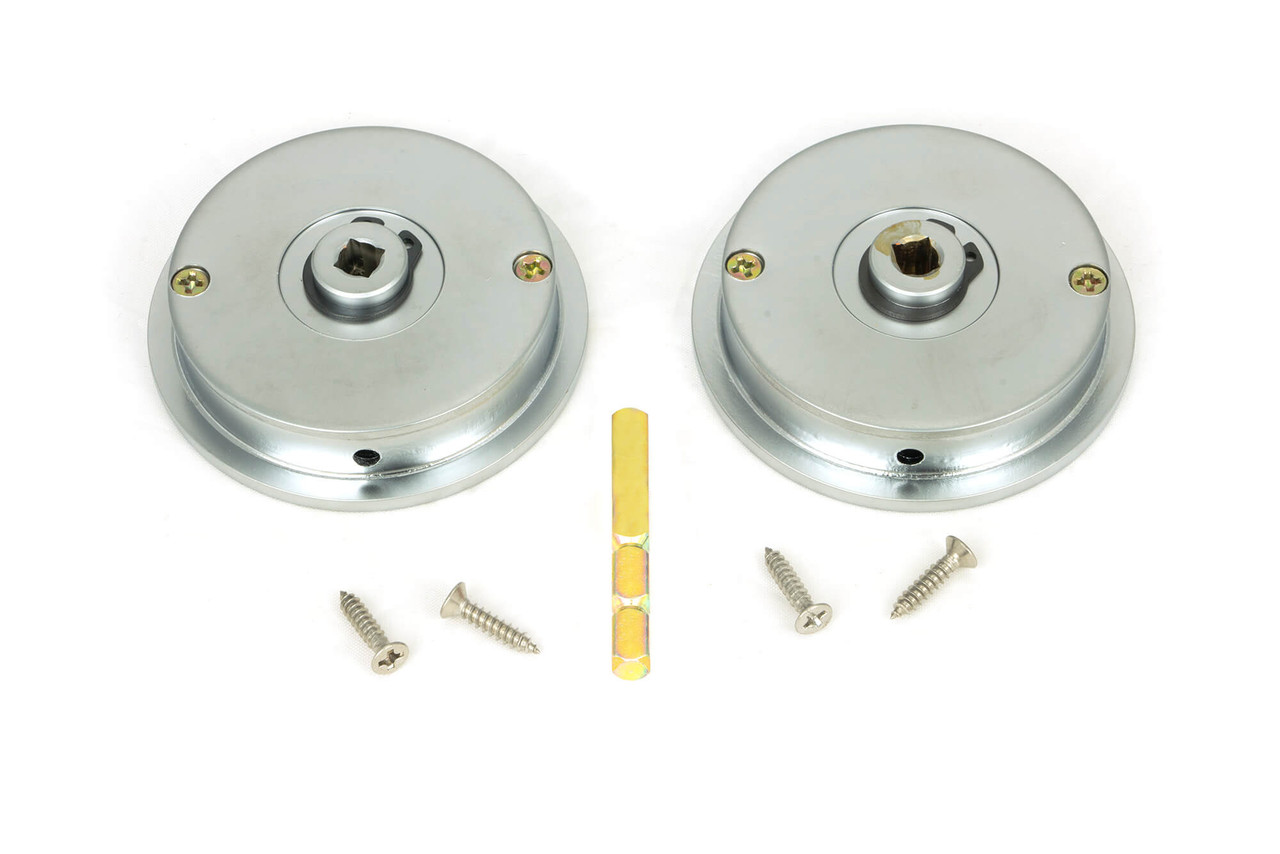 The Anvil Plain Round Handle | Privacy Set | Satin Chrome