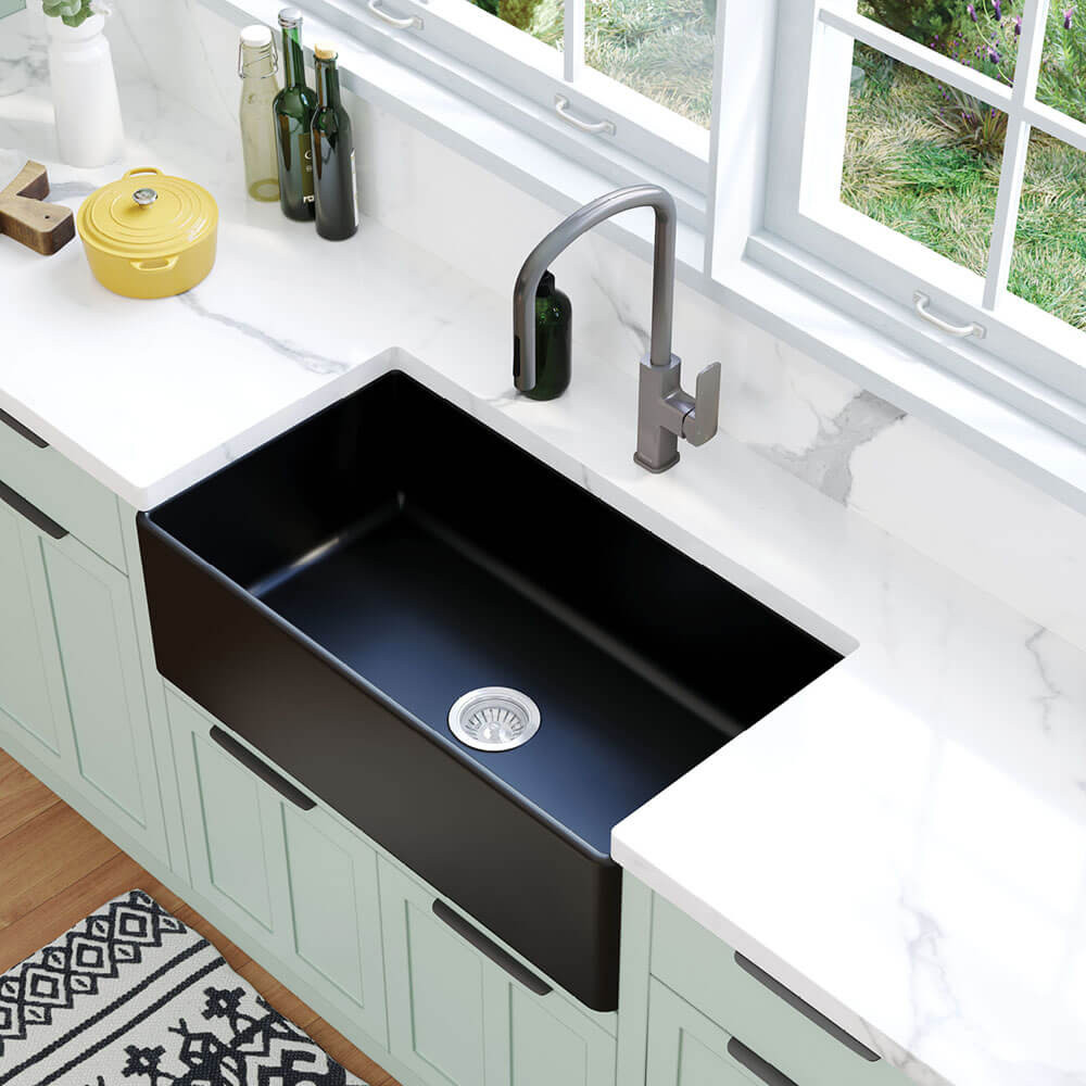 Fienza Benson Butler Sink | 830 x 255 x 450mm | Matte Black