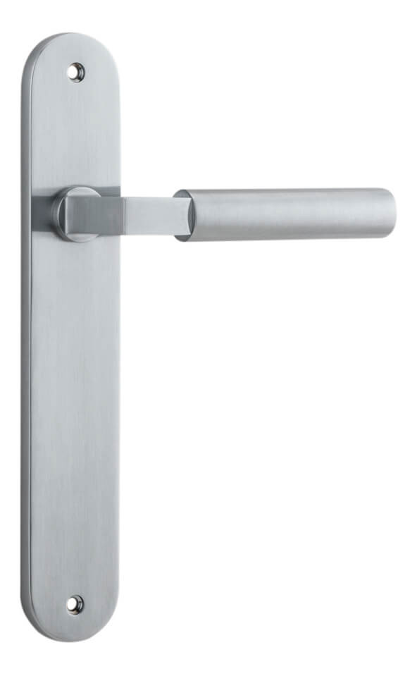 Iver Berlin Lever Door Handle | Oval Plate | Brushed Chrome