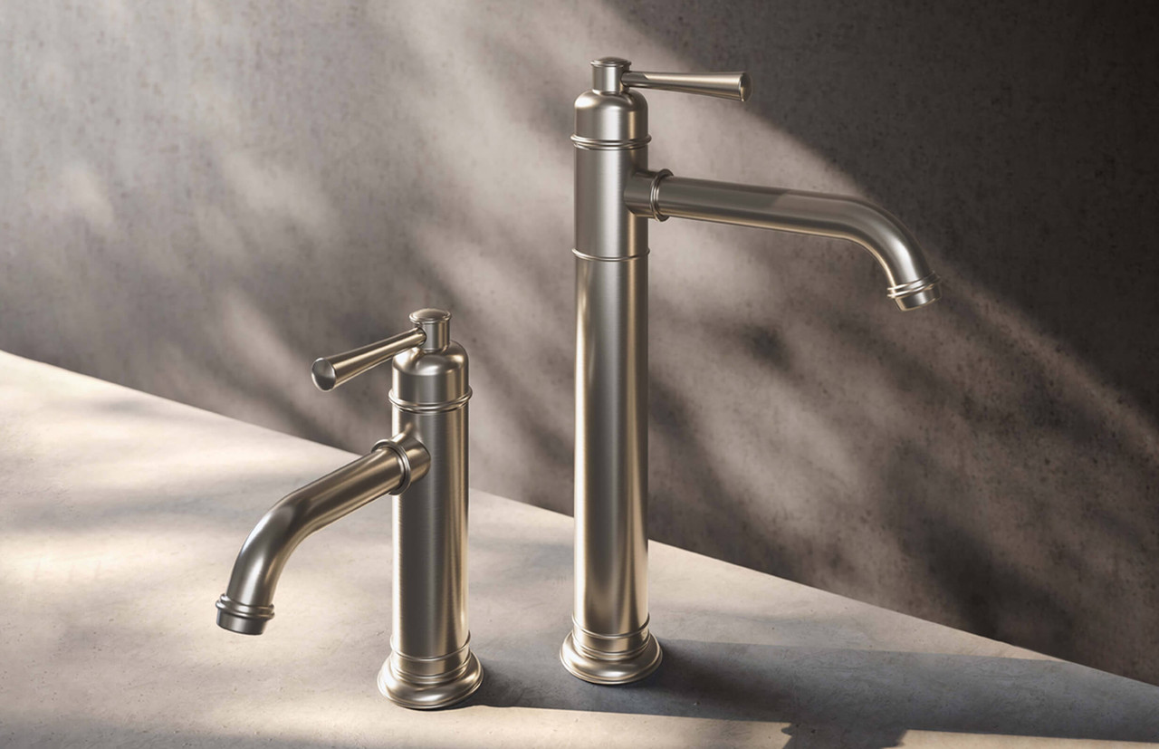 Phoenix Cromford Tall Basin Mixer Tap | Brushed Nickel