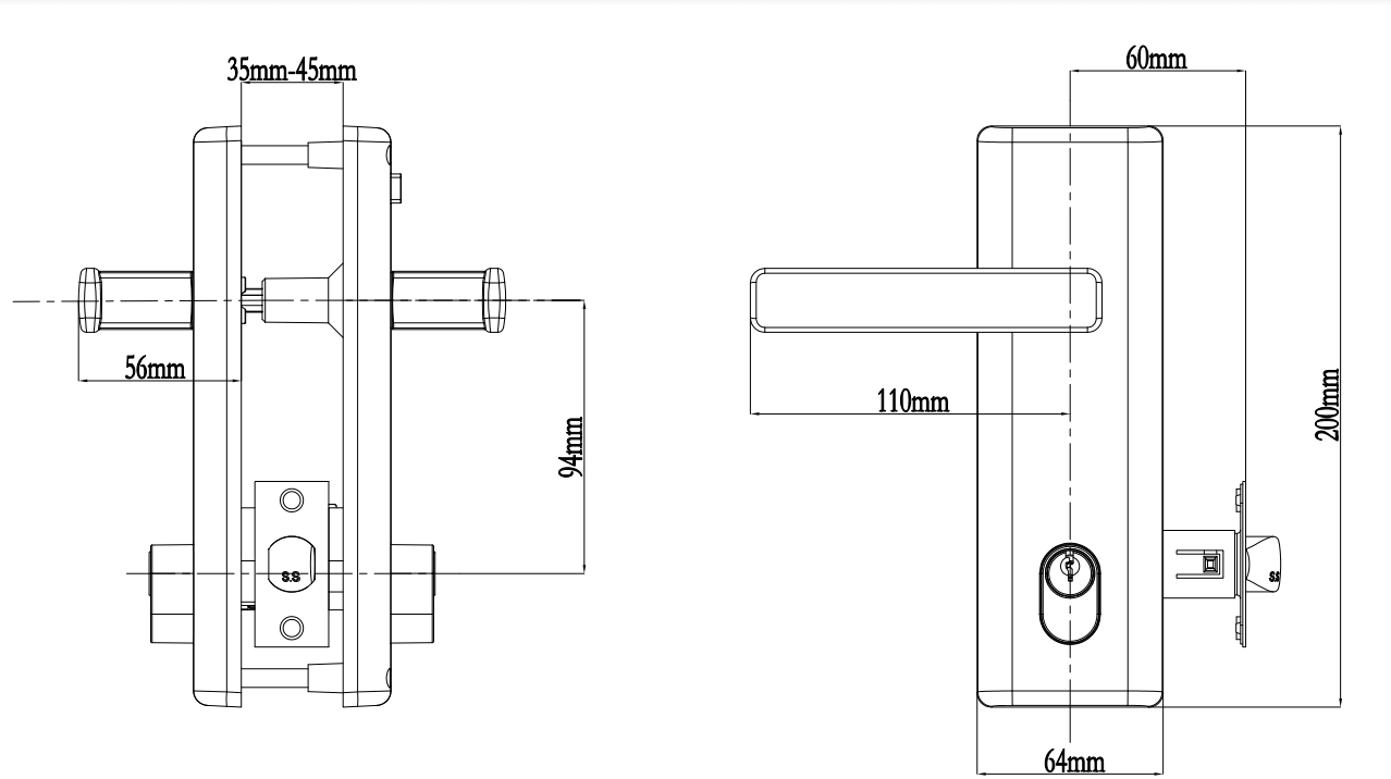 N2Lok Infinity Vitus Lever Door Handle | Satin Chrome