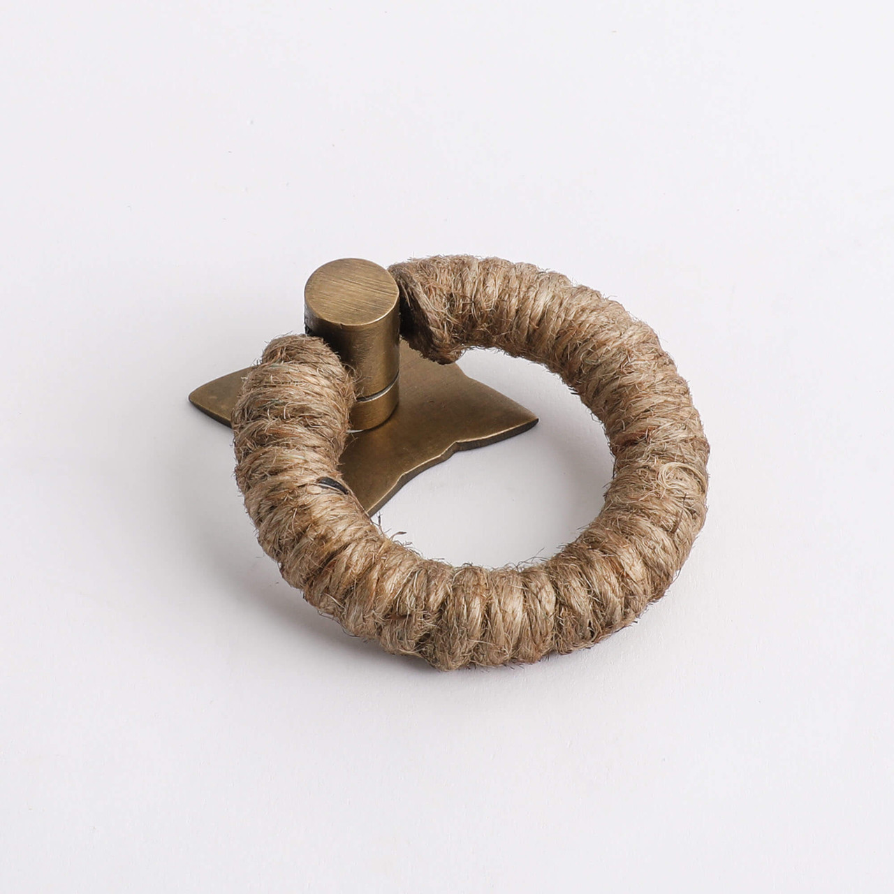 Hepburn Cotton Rope Ring Pull 56mm | Acid Washed Brass