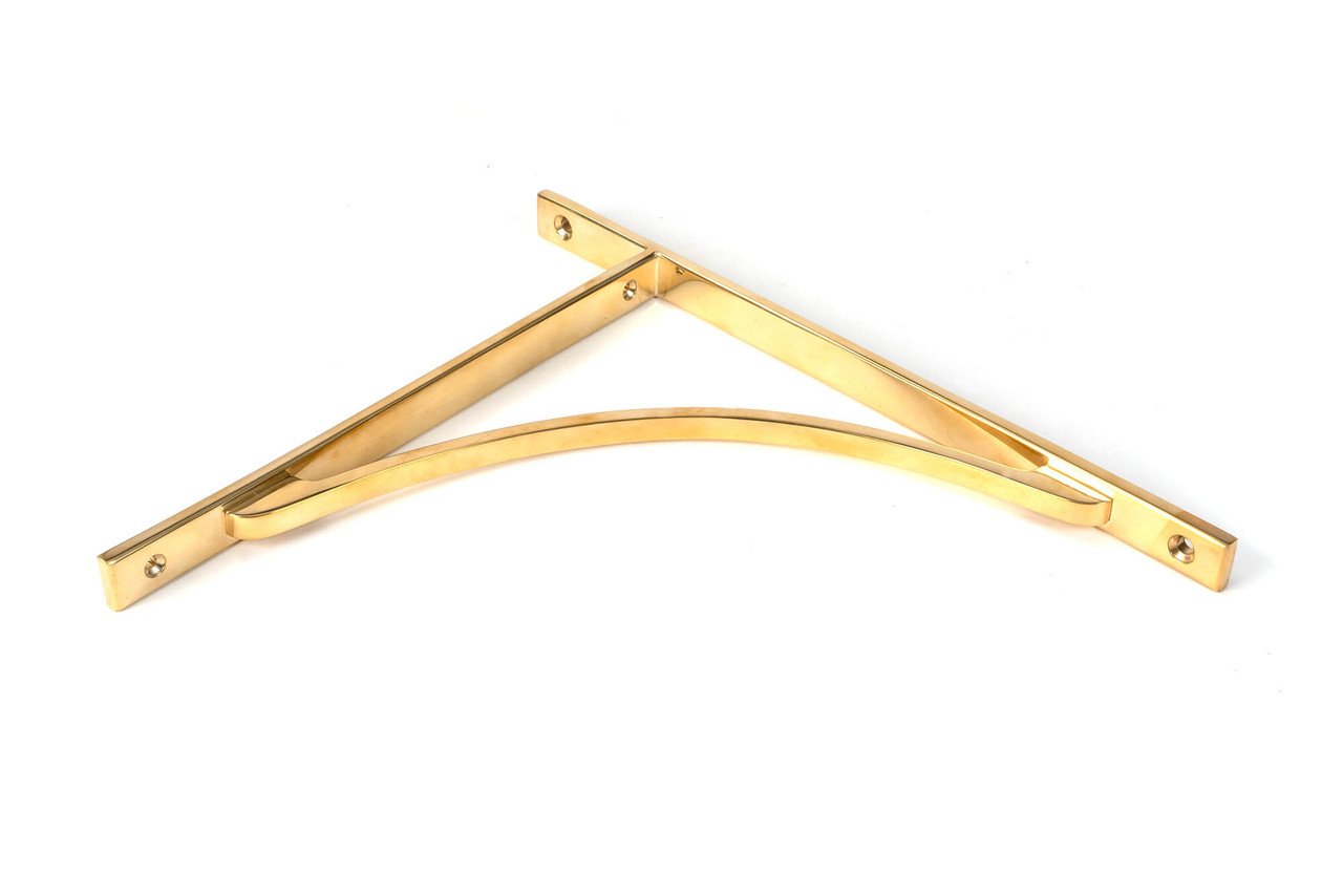 The Anvil Apperley Shelf Bracket | 314mm | Unlacquered Brass