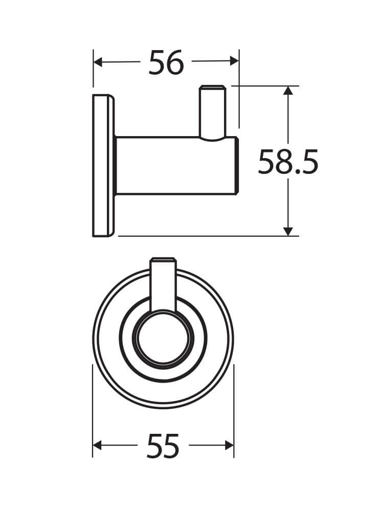 Fienza Kaya Robe Hook | 56mm | Brushed Copper