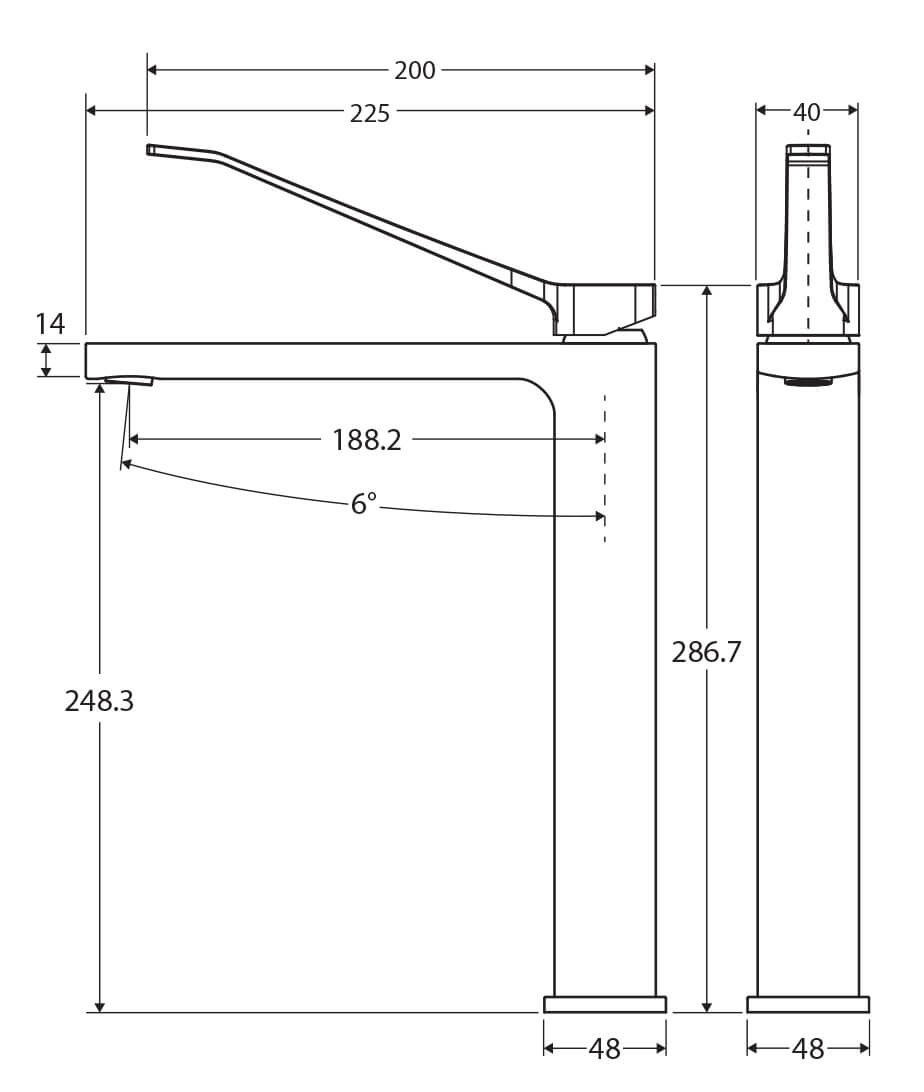 Fienza Tono Care Disabled Tall Basin Mixer Tap | Matte Black