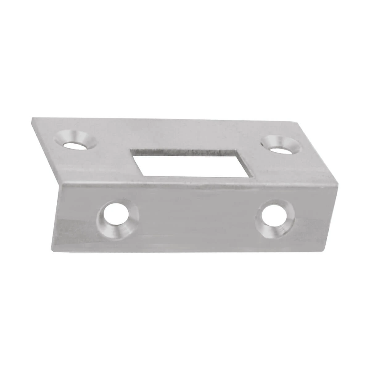 Domino Square Right Angle Keeper | 15 x 9mm | Satin Nickel