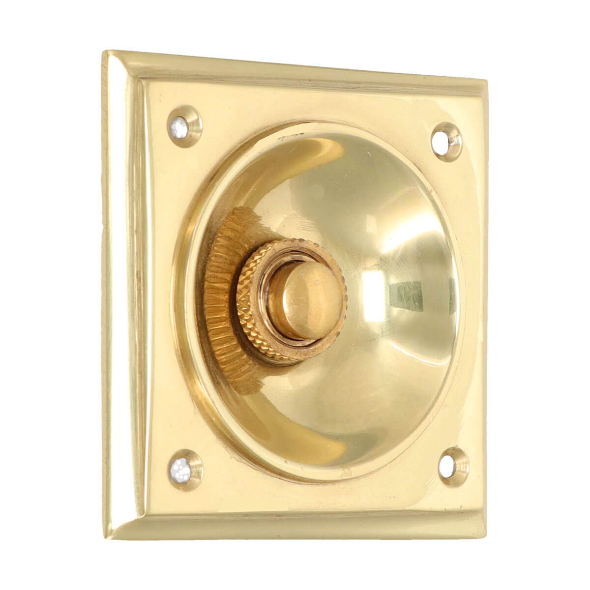 Domino Square Art Deco Doorbell Button | Polished Brass