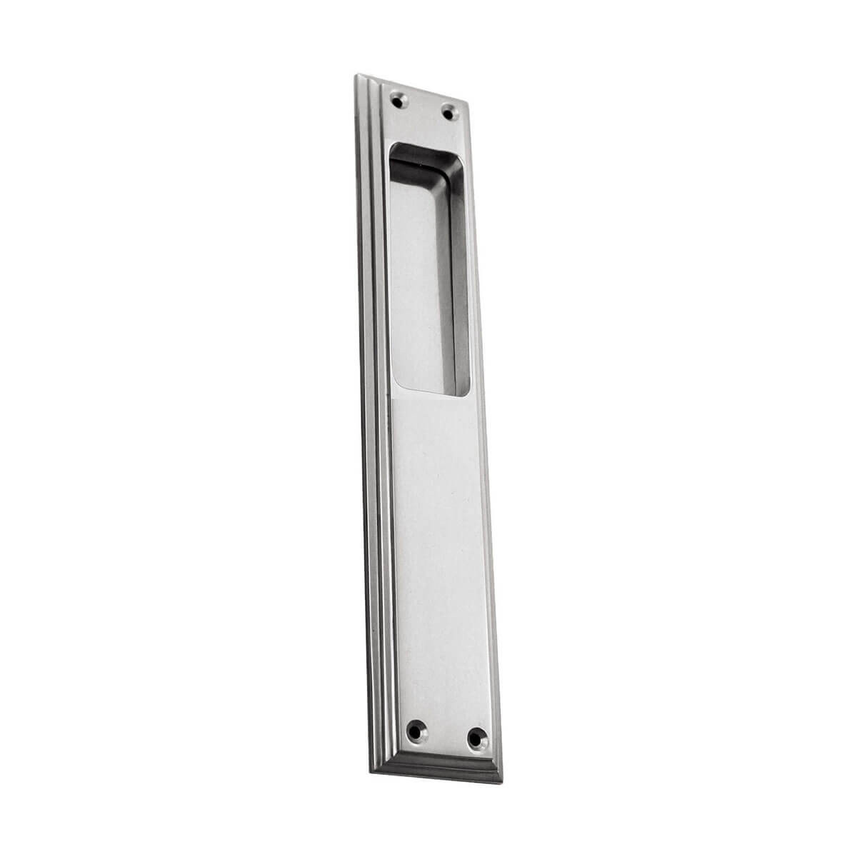 Domino Rectangular Stepped Sliding Door Flush Pull | Nickel