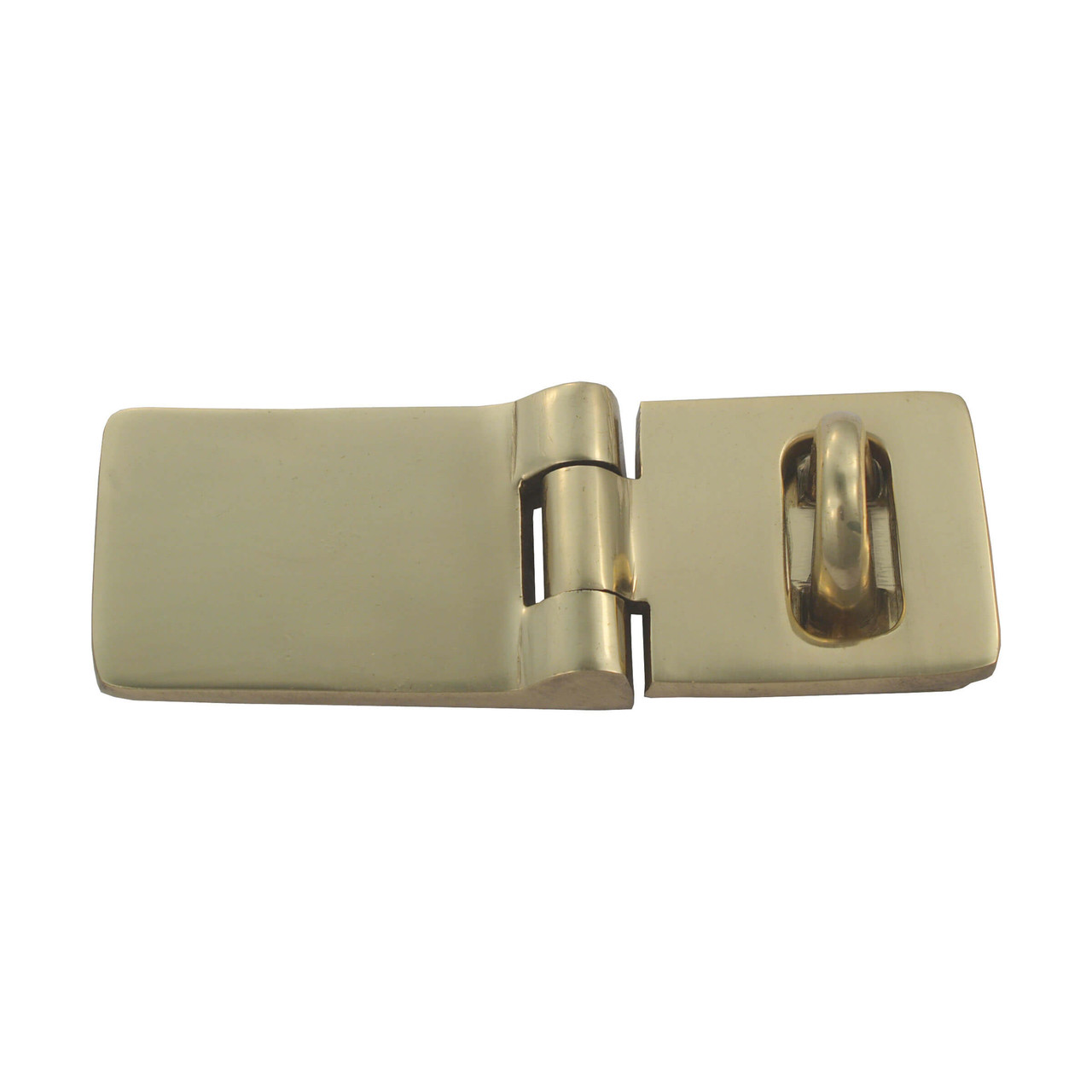 Domino Traditional Hasp & Staple Gate Latch | Polished Brass