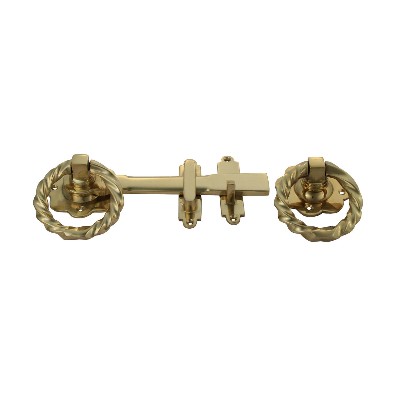 Domino Rope Gate Latch with Ring Pull | Polished Brass