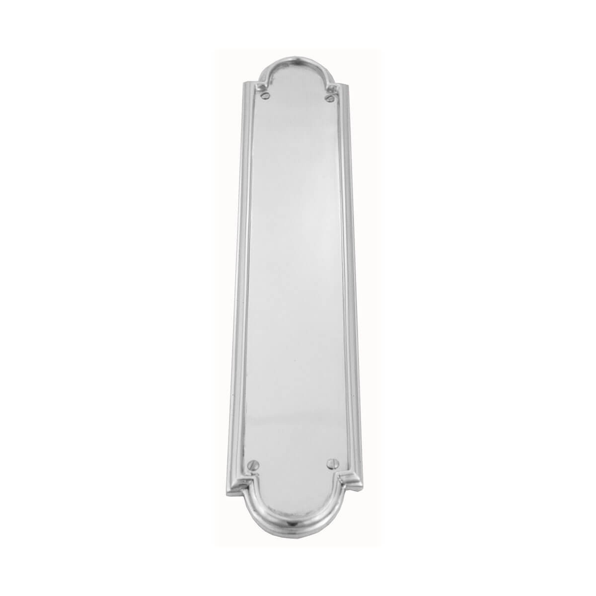 Domino Arched Stepped Edge Push Plate - Chrome