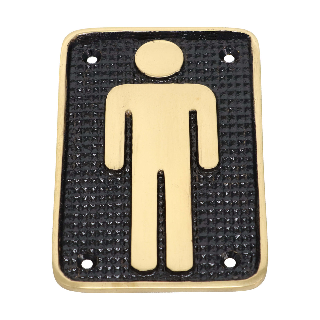 Domino Art Deco Male Bathroom Sign | 110mm | Polished Brass