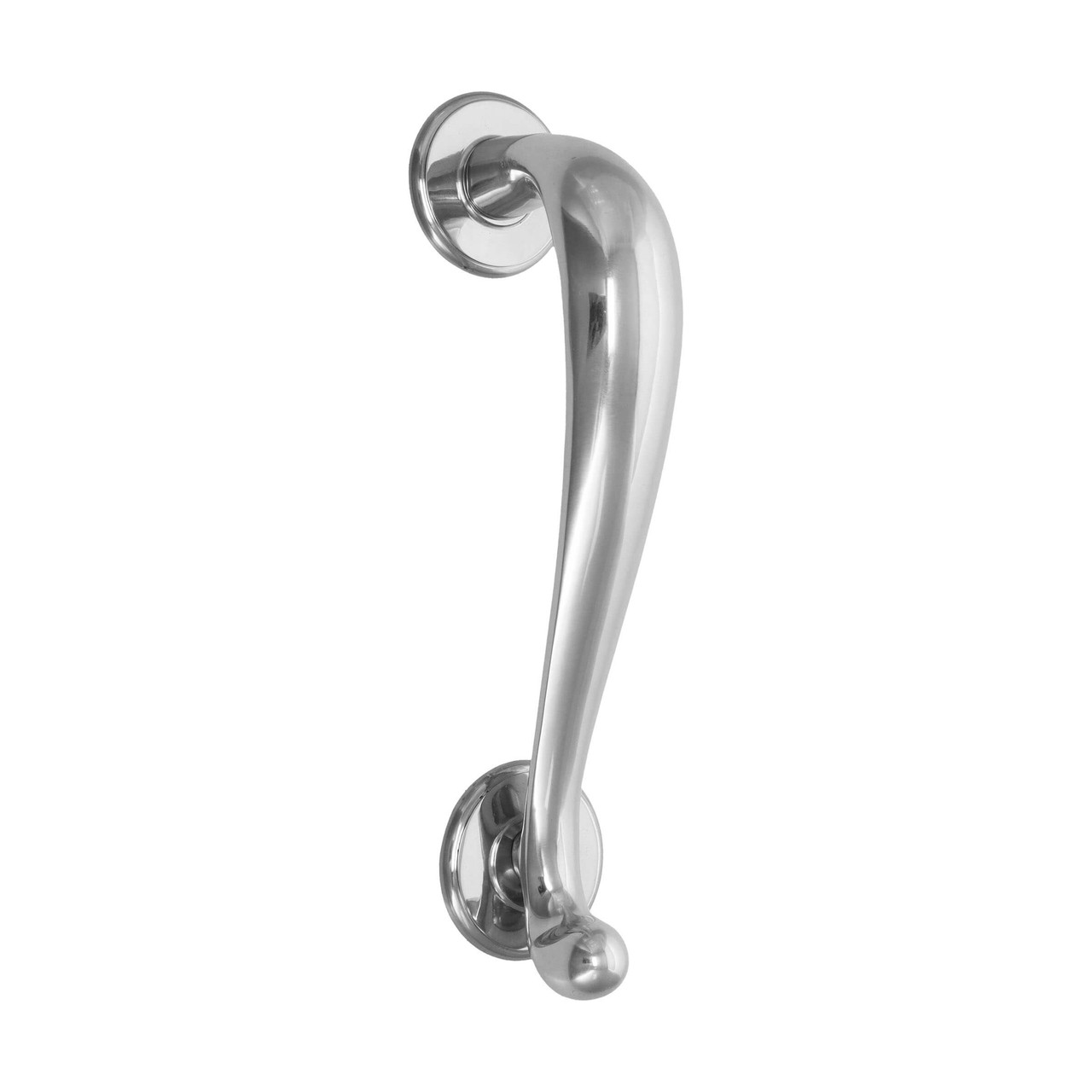 Domino Scroll Pull Handle | Rose Plates | Chrome