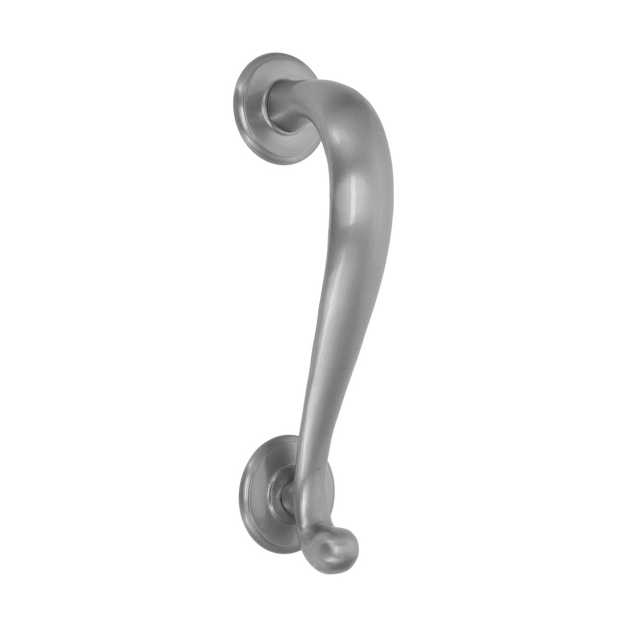 Domino Scroll Pull Handle | Rose Plates | Satin Chrome