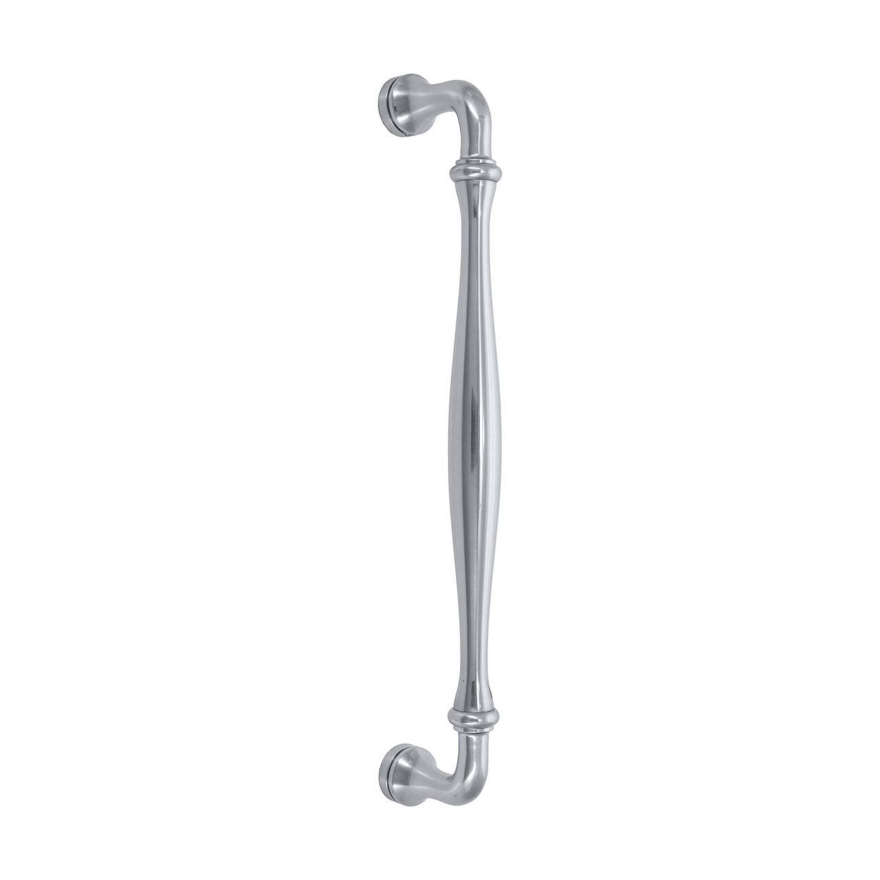 Domino Farmhouse Pull Handle | Rose Plates | Chrome