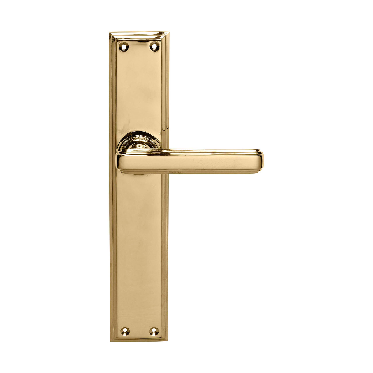 Domino Jons Art Deco Lever Door Handle | Double Bevelled Plate ...