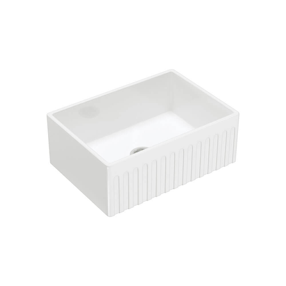Fienza Charlton Ribbed Butler Sink | 675 x 250 x 475mm | White