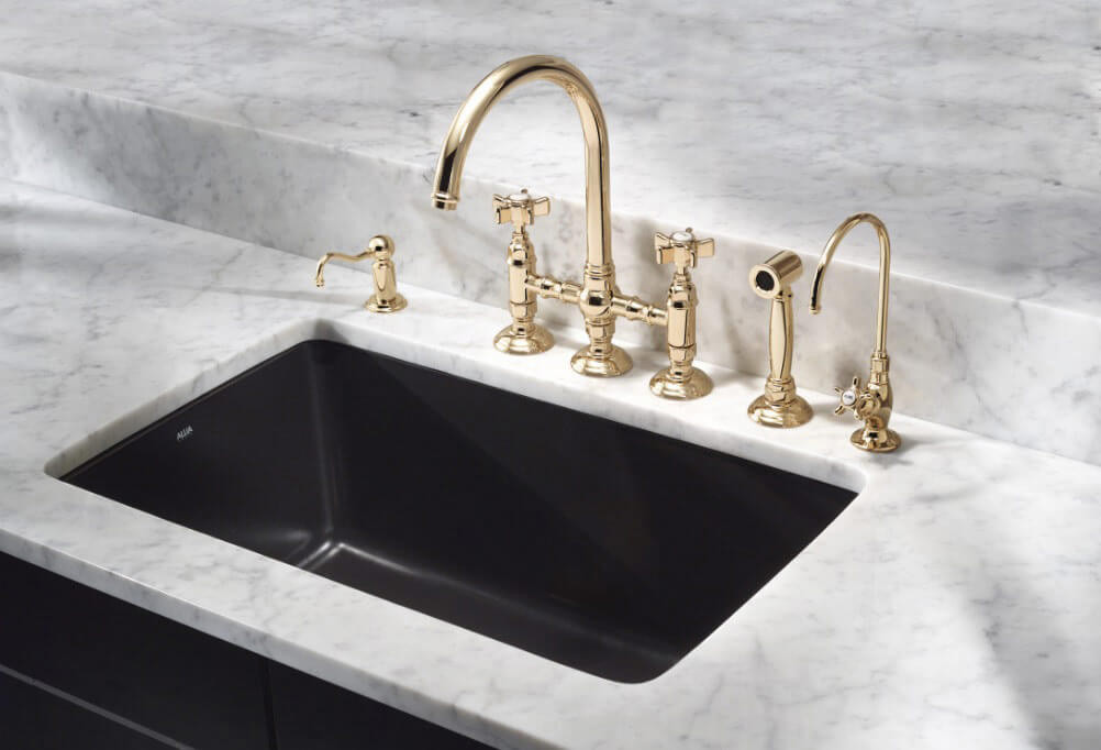 Nicolazzi 1460WS Tradizionale Gooseneck Kitchen Tap with Separate Spray ...