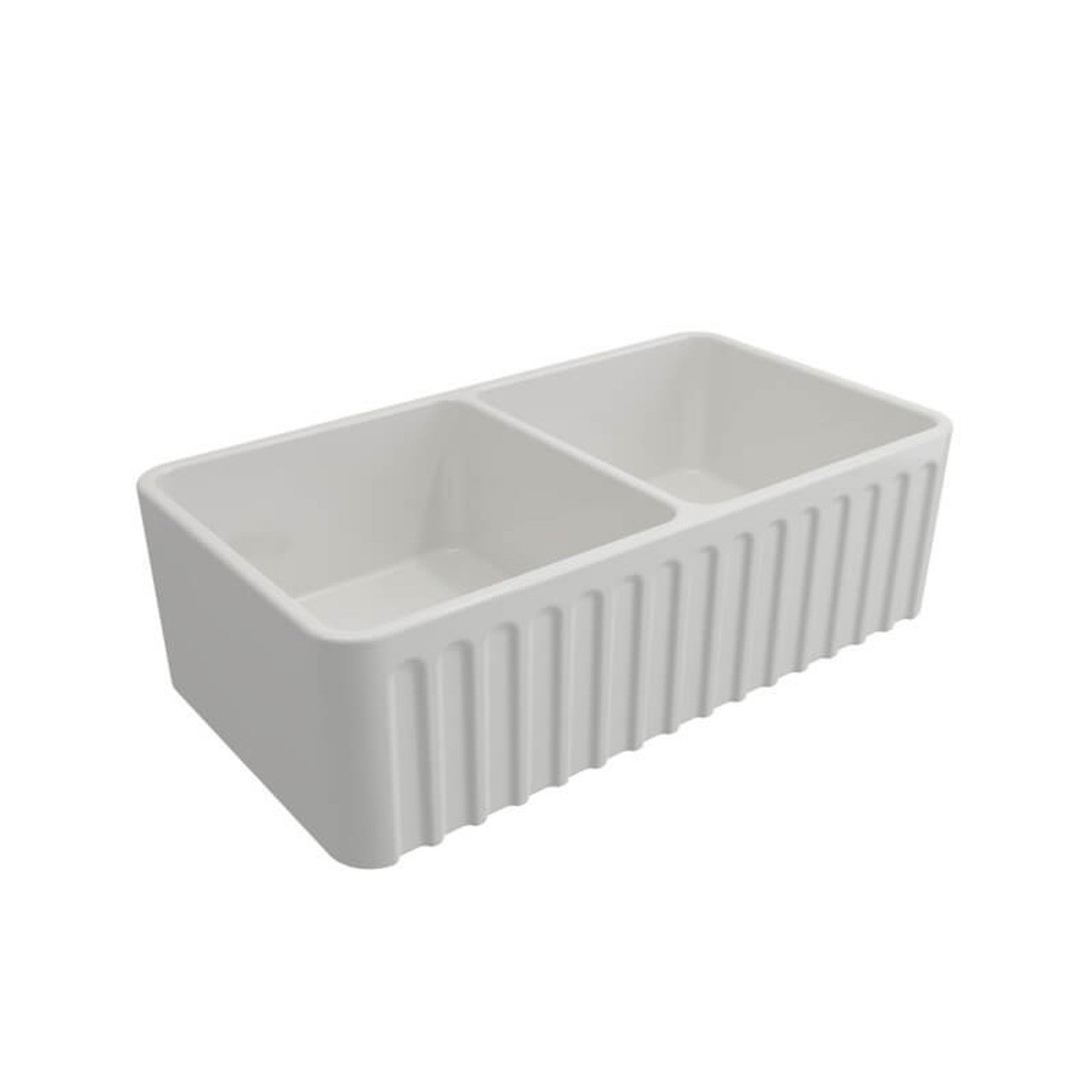 Turner Hastings Novi Ribbed Double Bowl Butler Sink | 837 x 254 x 457mm ...