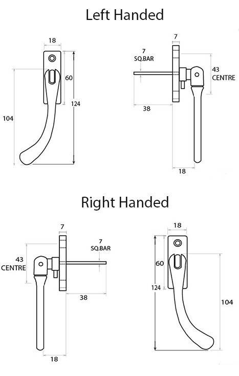 From The Anvil Slim Peardrop Espag Window Handle | Chrome
