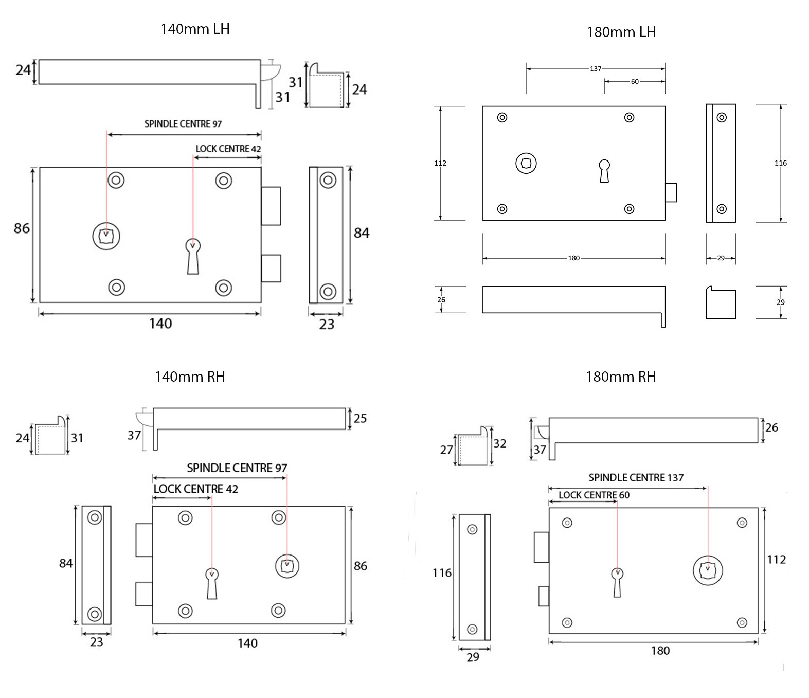 From The Anvil Rim Lock | Unlacquered Polished Brass