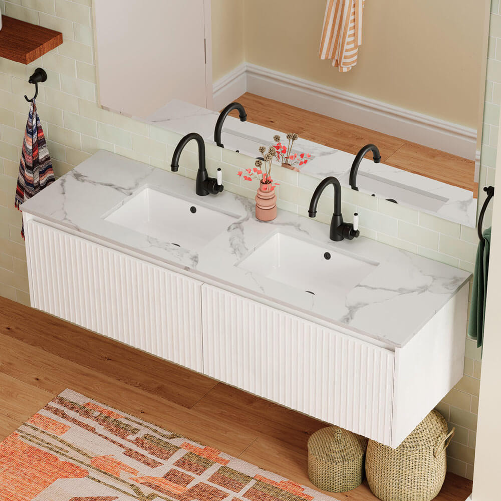 Fienza Koko Undermount Bathroom Basin | 470mm | Glossy White