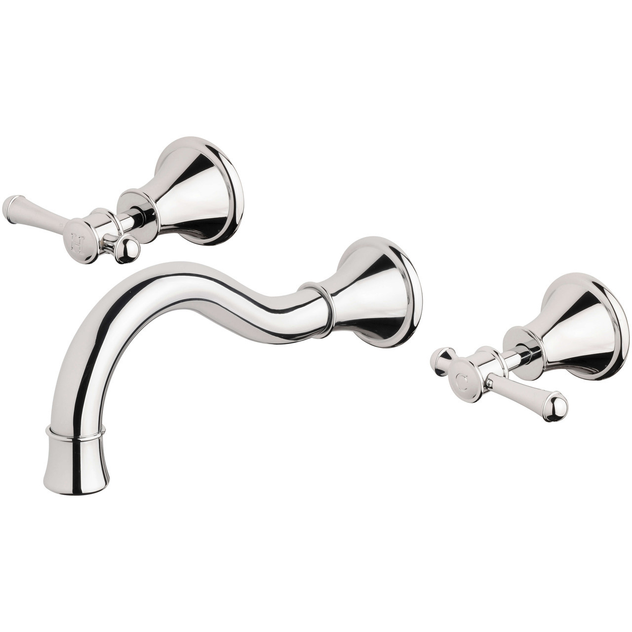 Phoenix Nostalgia Wall Mounted Bath Tap | Lever Handles | Chrome