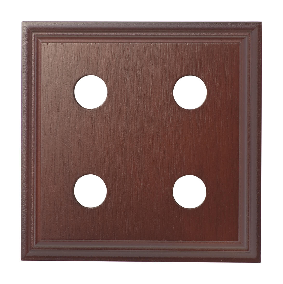 Tradco Classic Quad Switch Square Mounting Block | 155 x 155mm | Cedar